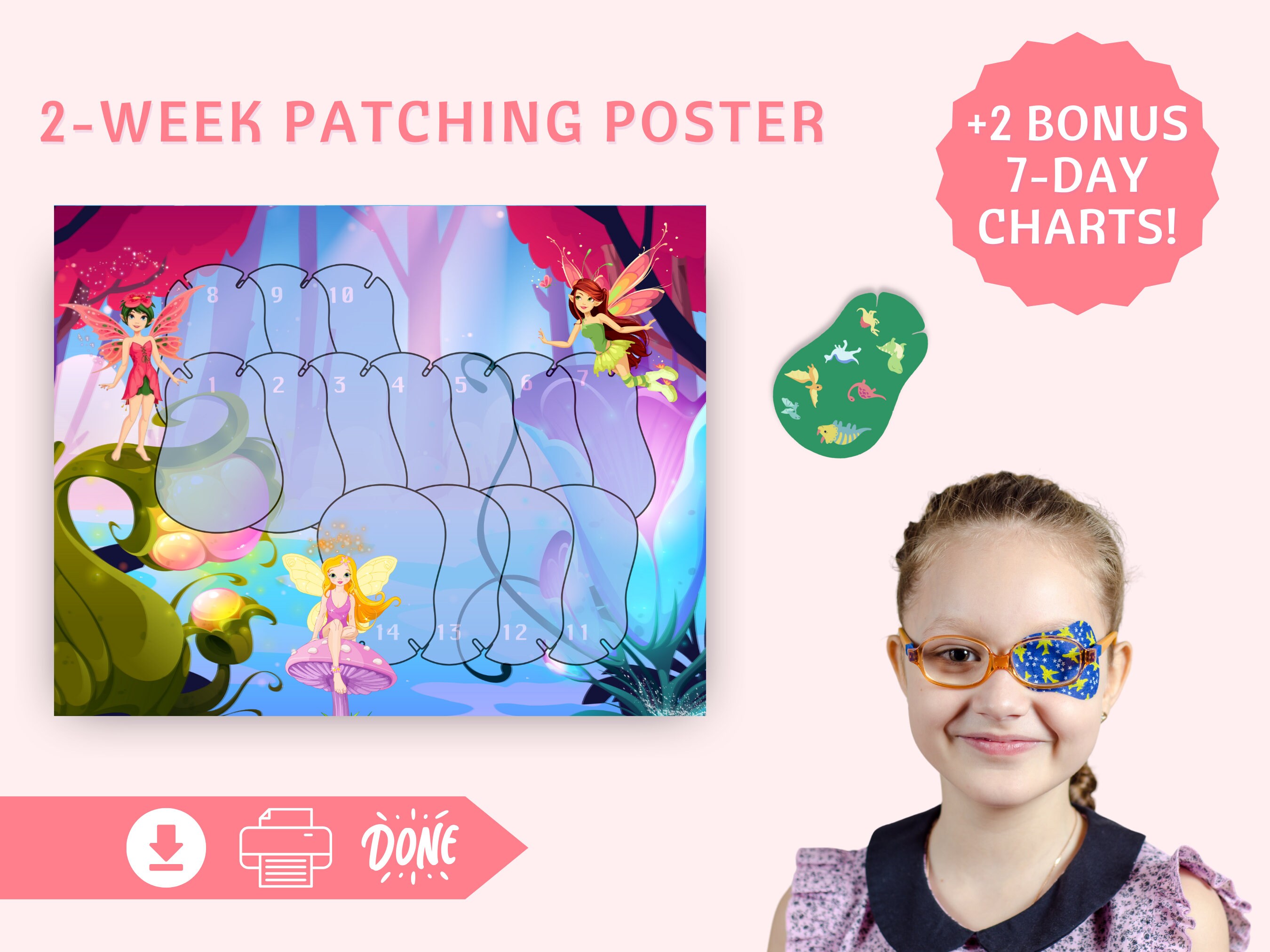 Eye Patch Reward Chart Eye Patch Chart Amblyopia Eye Patch Poster Kids ...