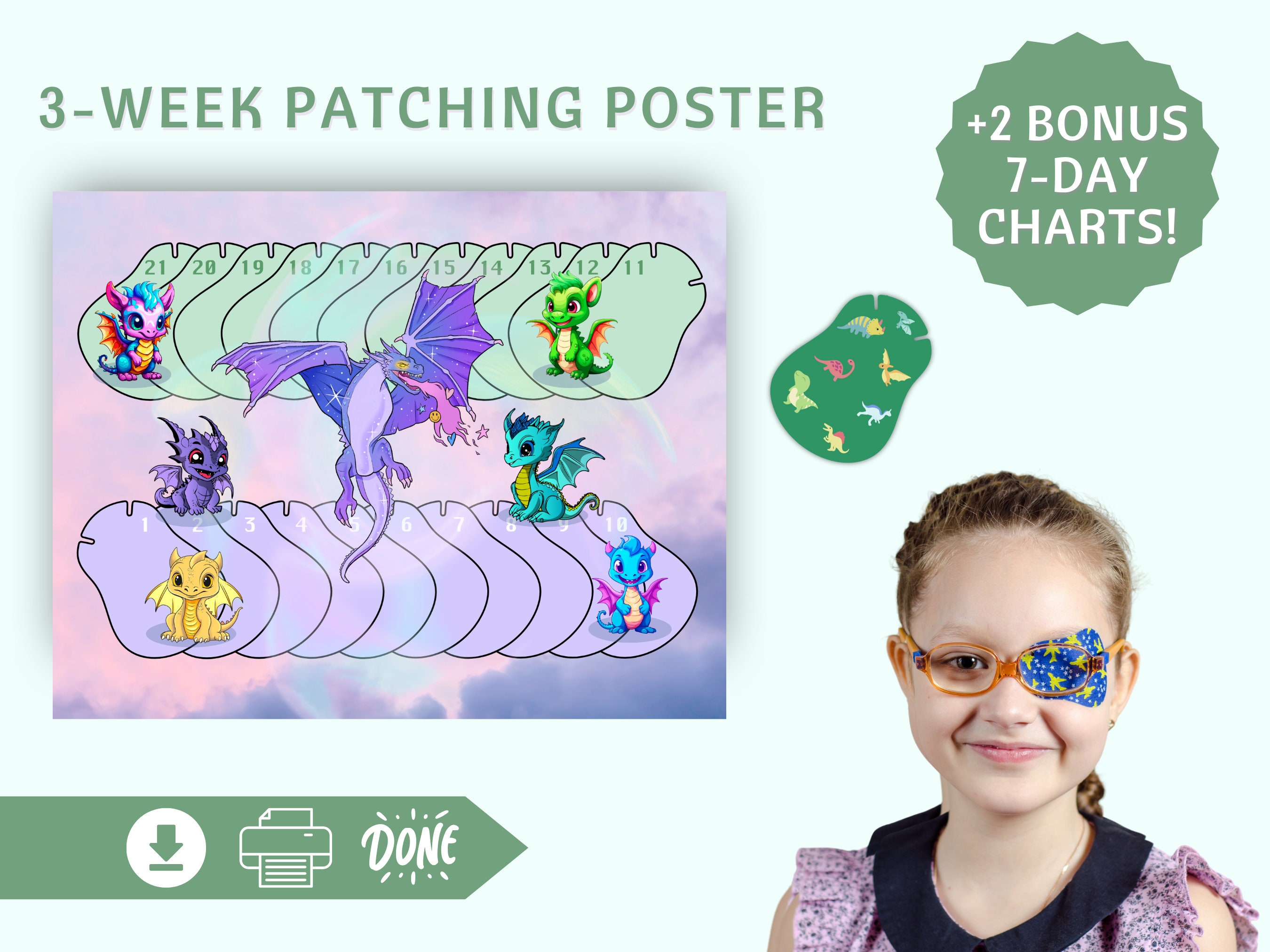 Eye Patch Reward Chart Eye Patch Chart Amblyopia Eye Patch Poster Kids ...