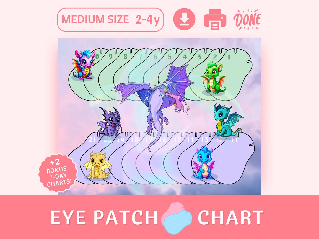 Eye Patch Reward Chart Eye Patch Chart Amblyopia Eye Patch Poster Kids ...