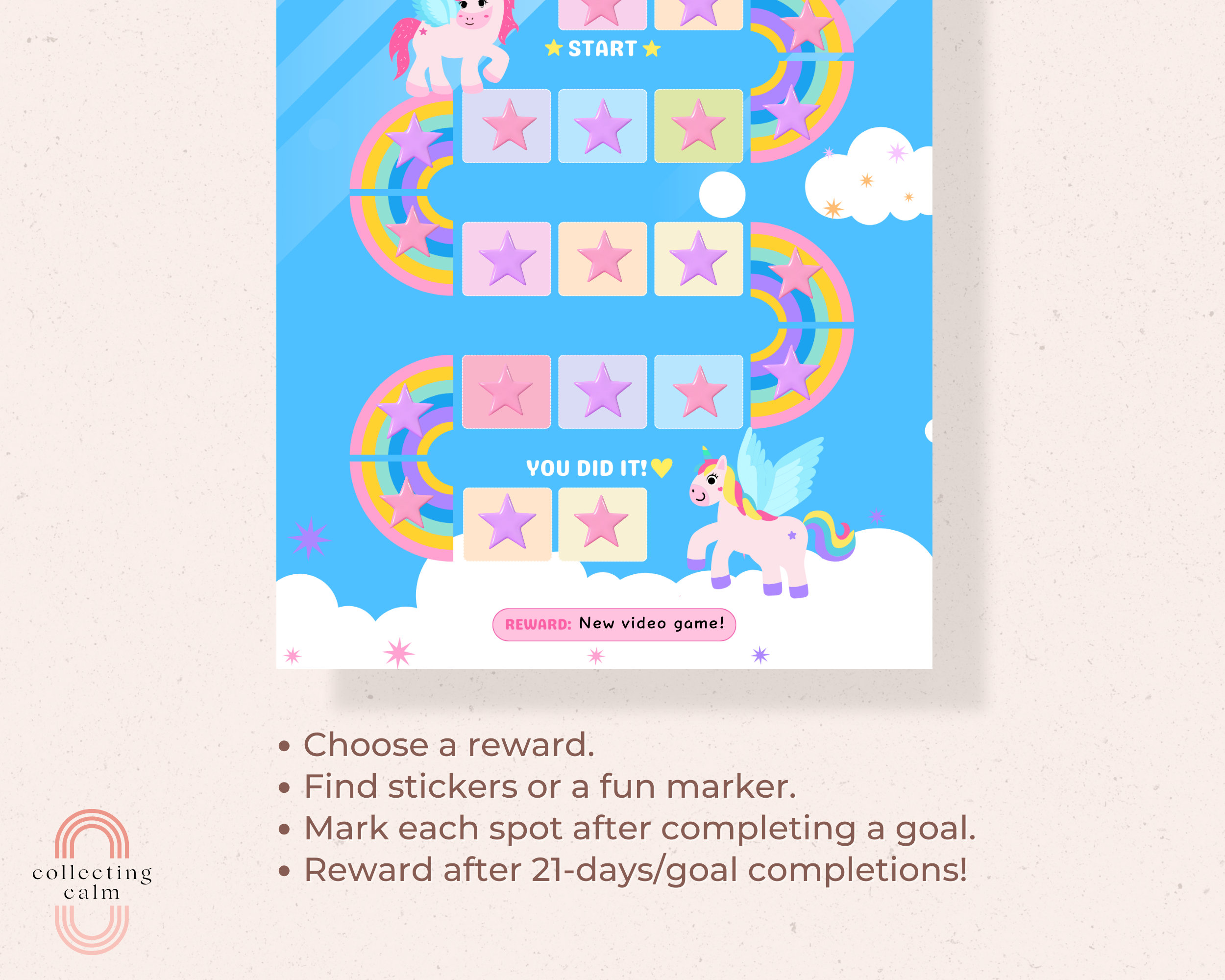 Unicorn Reward Chart for Kids: Printable Sticker Chart (digital ...