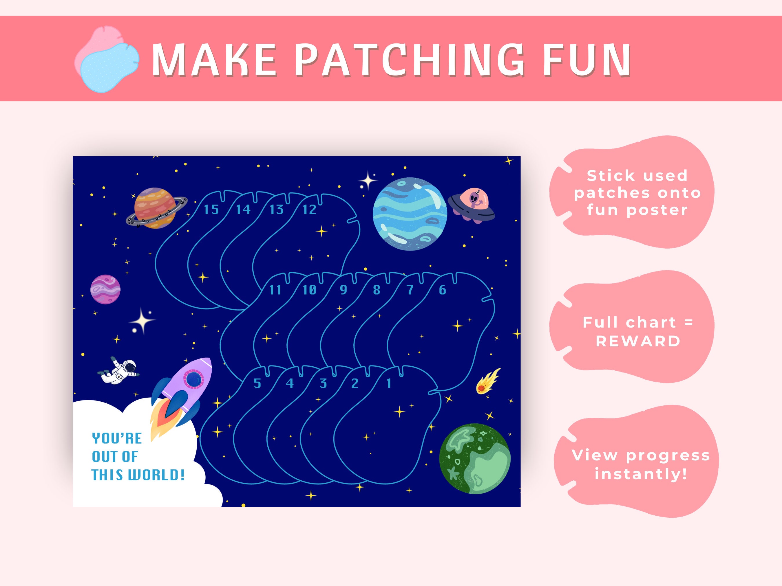 Eye Patch Reward Chart Eye Patch Chart Amblyopia Eye Patch Poster Kids ...