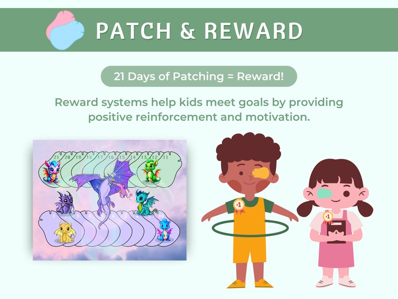 Eye Patch Reward Chart Eye Patch Chart Amblyopia Eye Patch Poster Kids ...