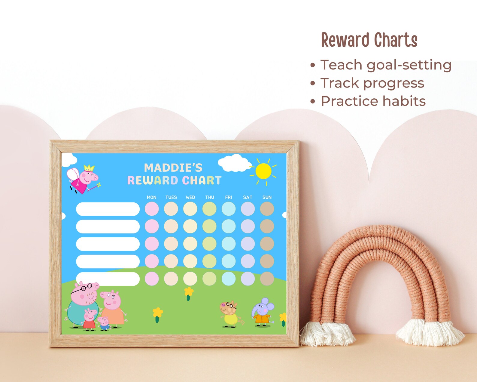 Peppa Pig Reward Chart, Kids Behavior & Chore Tracker (digital Download ...