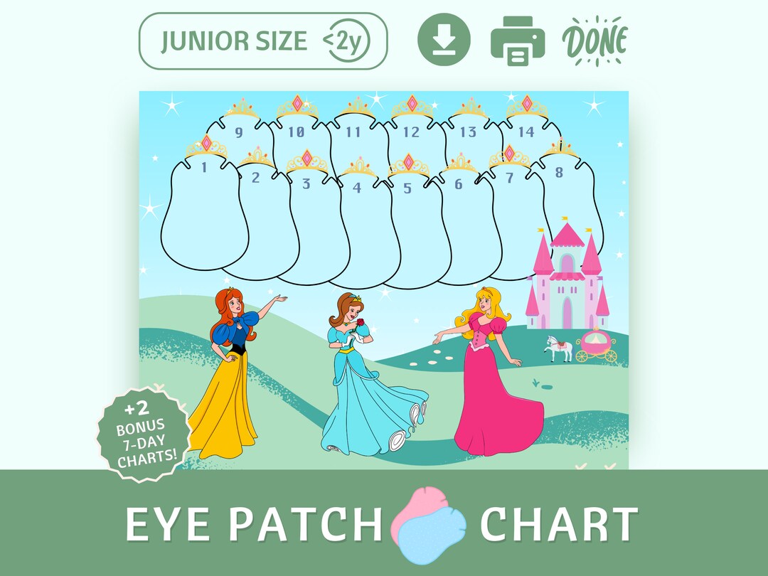 Eye Patch Reward Chart Eye Patch Chart Amblyopia Eye Patch Poster Kids ...