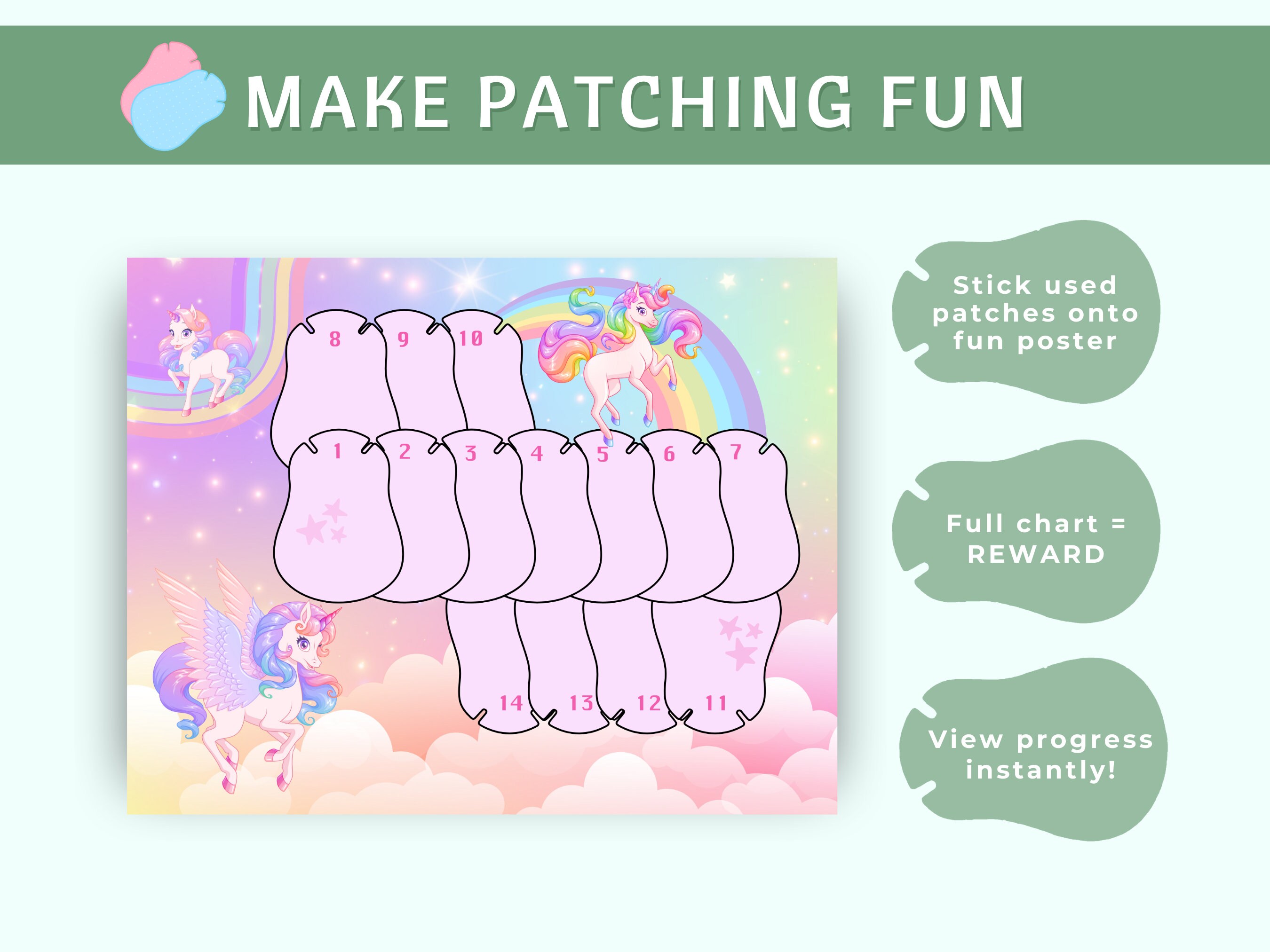 Eye Patch Reward Chart Eye Patch Chart Amblyopia Eye Patch Poster Kids ...