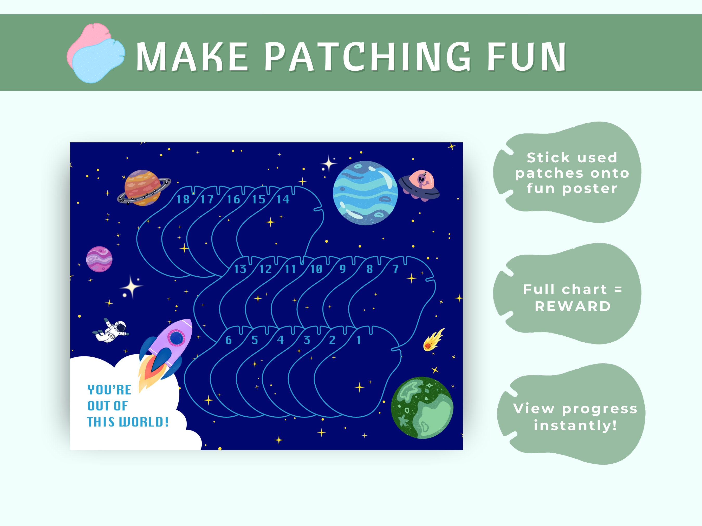 Eye Patch Reward Chart Eye Patch Chart Amblyopia Eye Patch Poster Kids ...