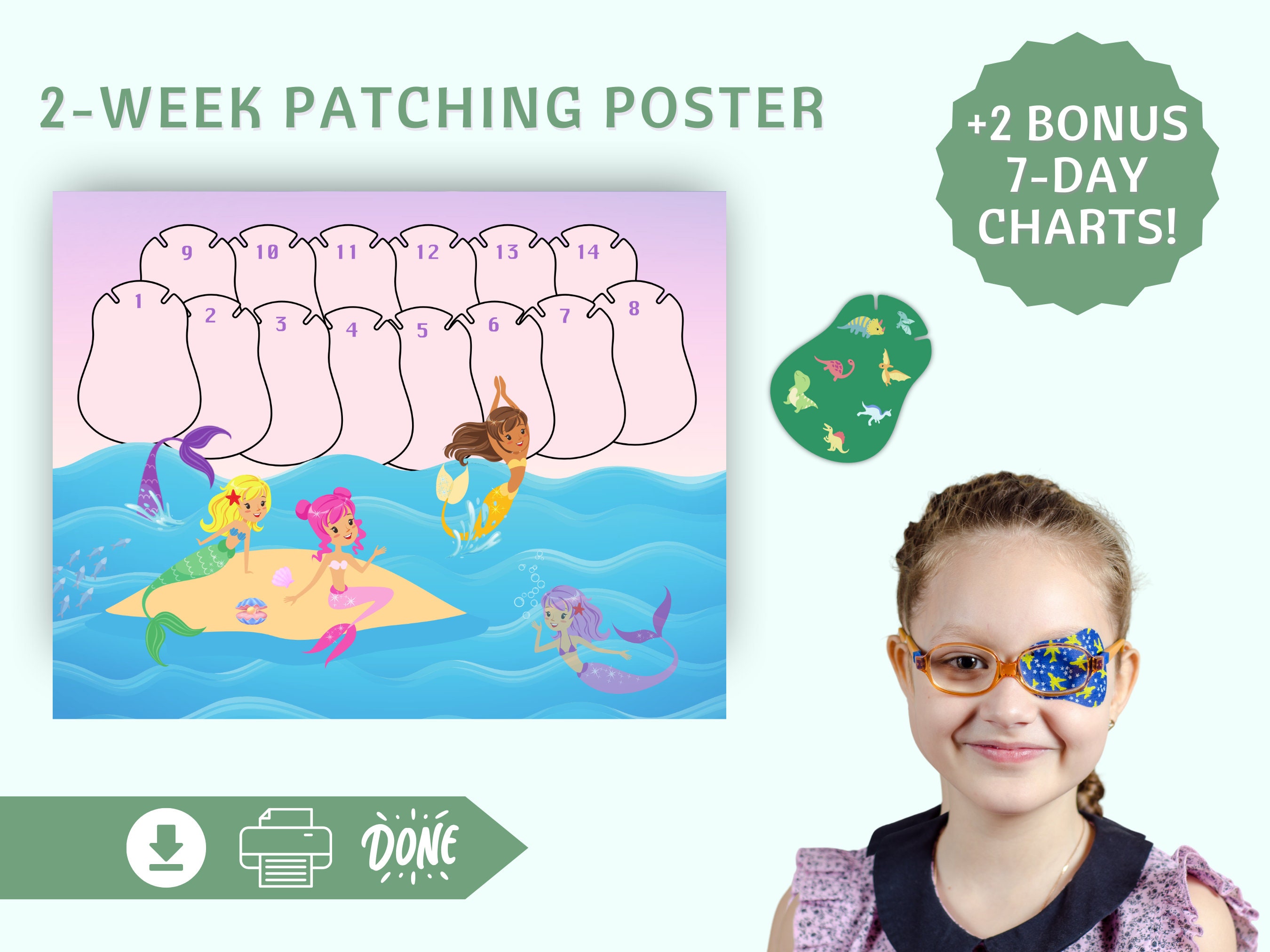 Eye Patch Reward Chart Eyepatch Poster Lazy Eye Amblyopia Poster Kids ...