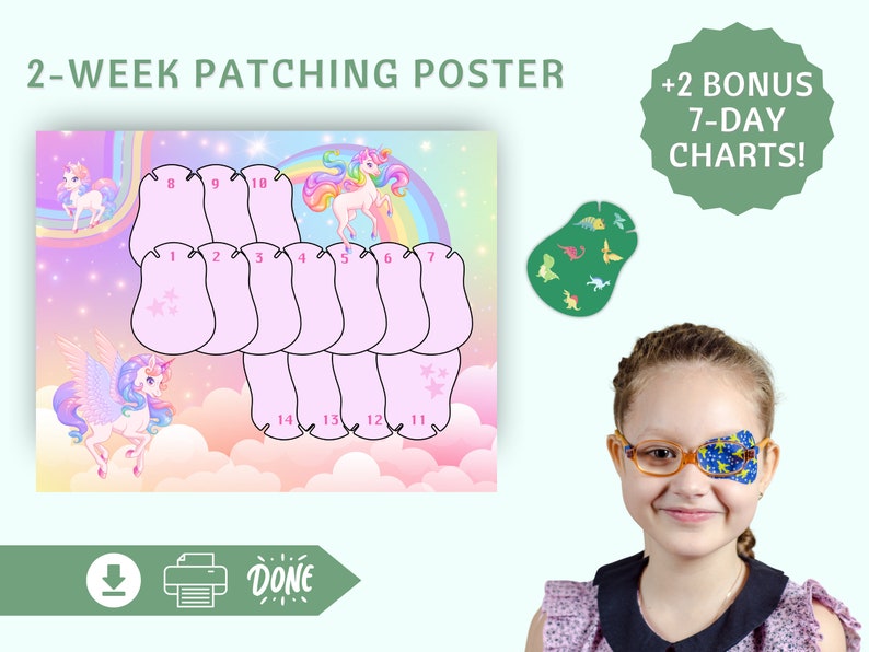 Eye Patch Reward Chart Eye Patch Chart Amblyopia Eye Patch Poster Kids ...