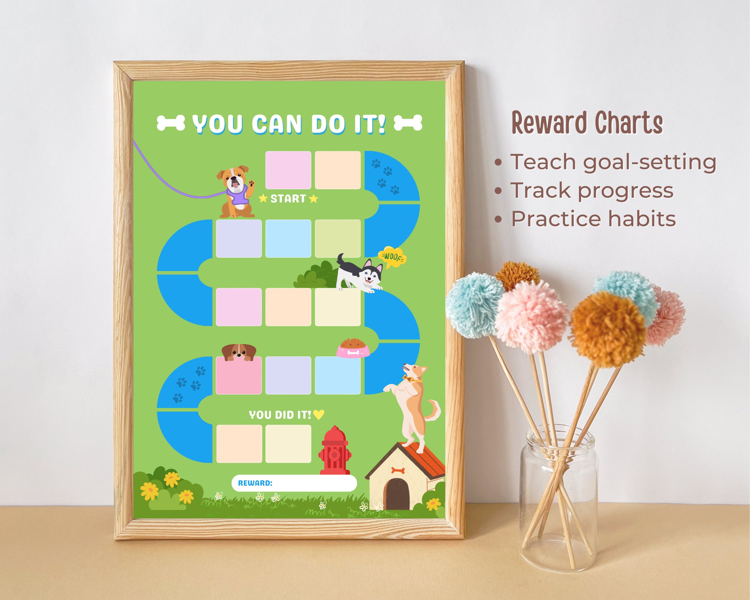 Reward Chart for Kids Editable Behavior Chart Printable Sticker Chart ...