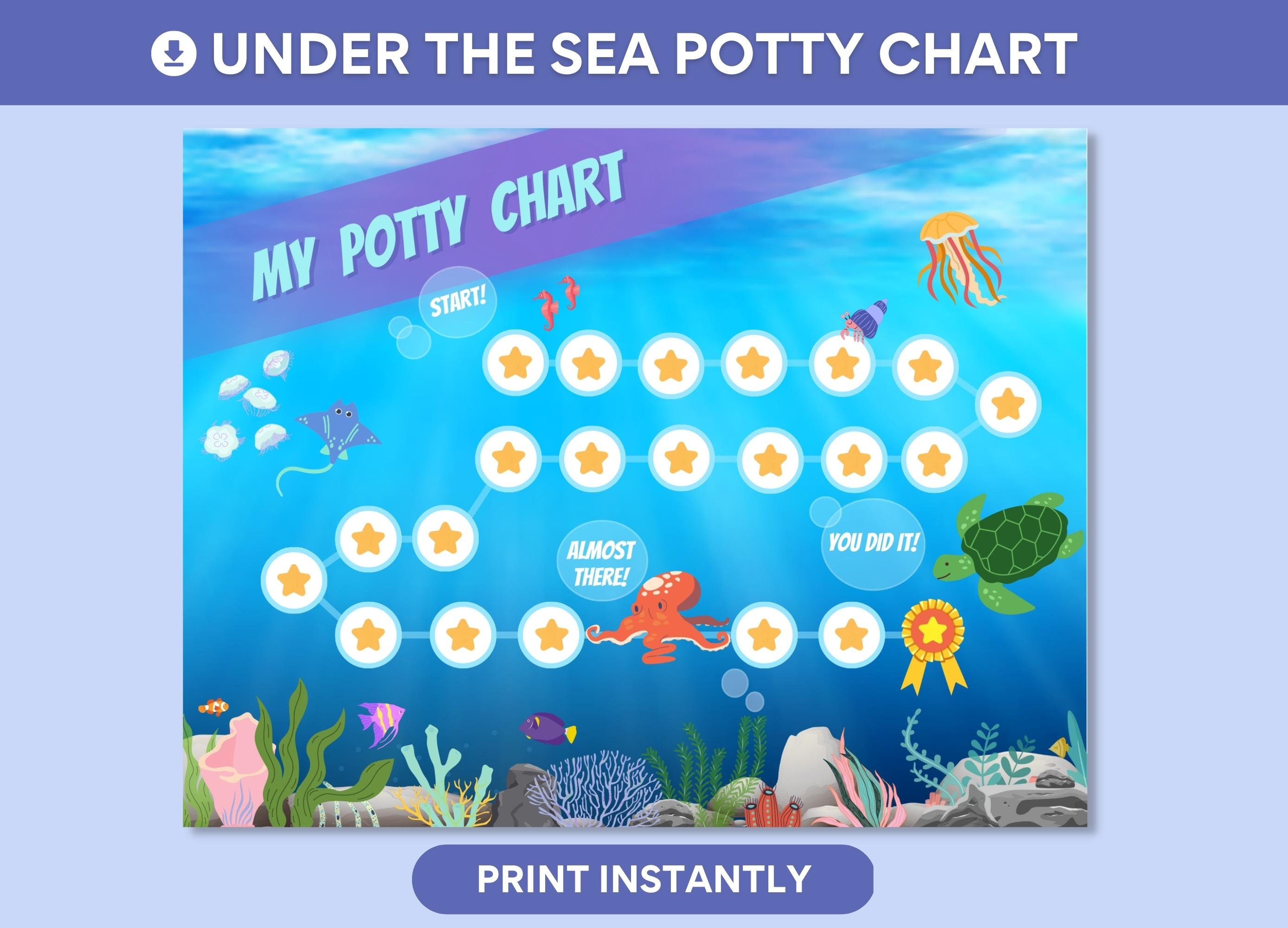 Potty Training Reward Chart Printable Potty Chart Potty Training ...