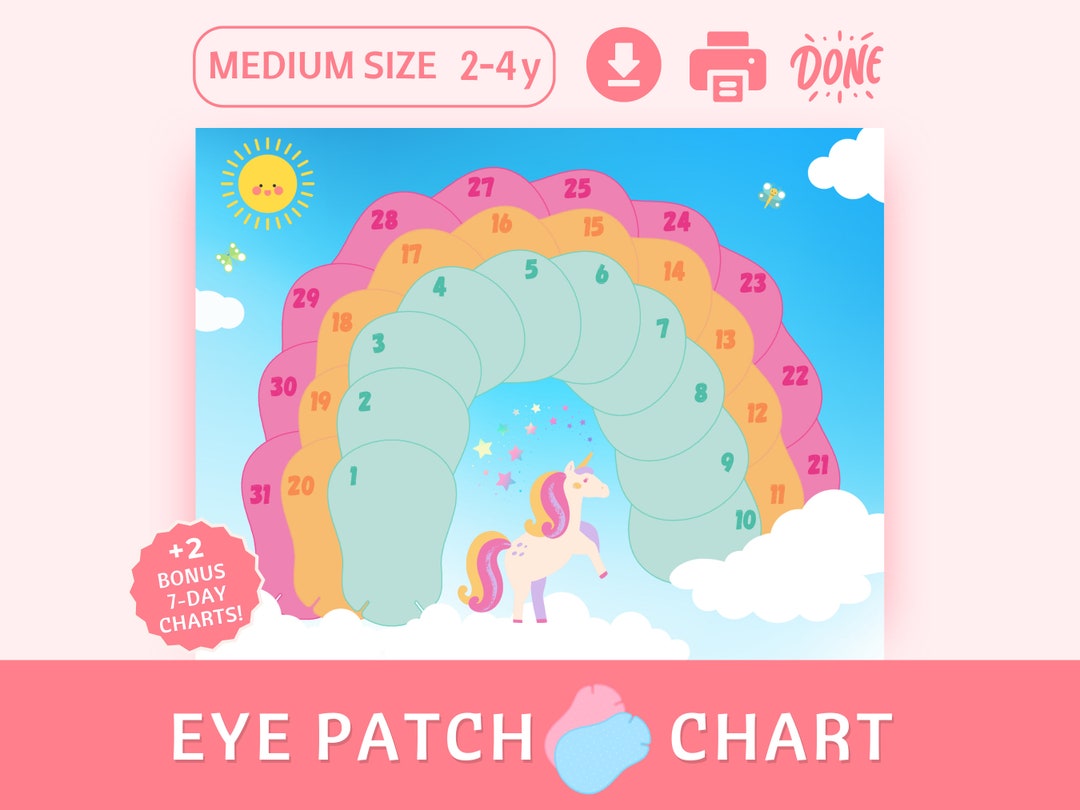 Eye Patch Reward Chart Eye Patch Chart Amblyopia Eye Patch Poster Kids ...
