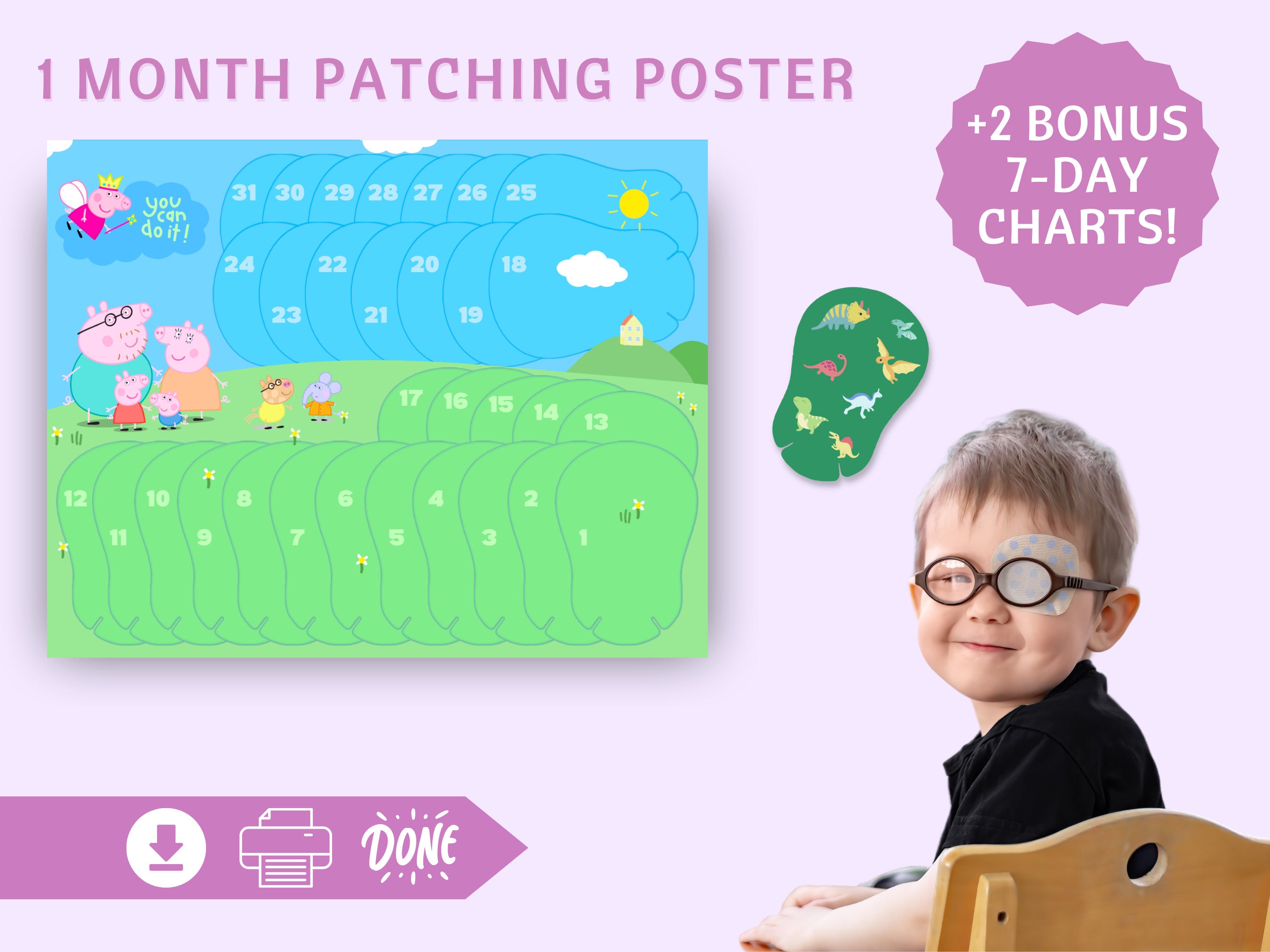 Eye Patch Amblyopia Reward Chart Kids Lazy Eye Patch Strabismus ...