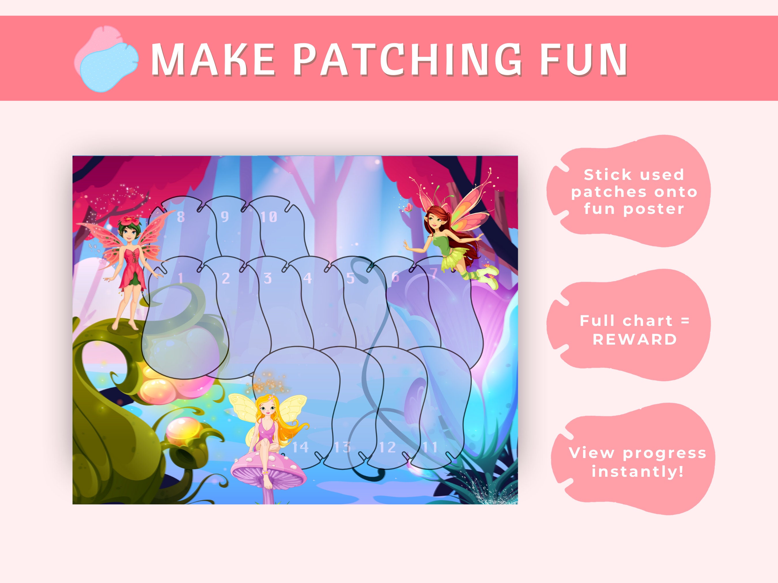 Fairy Eye Patch Reward Chart: Amblyopia Strabismus Occlusion Therapy ...