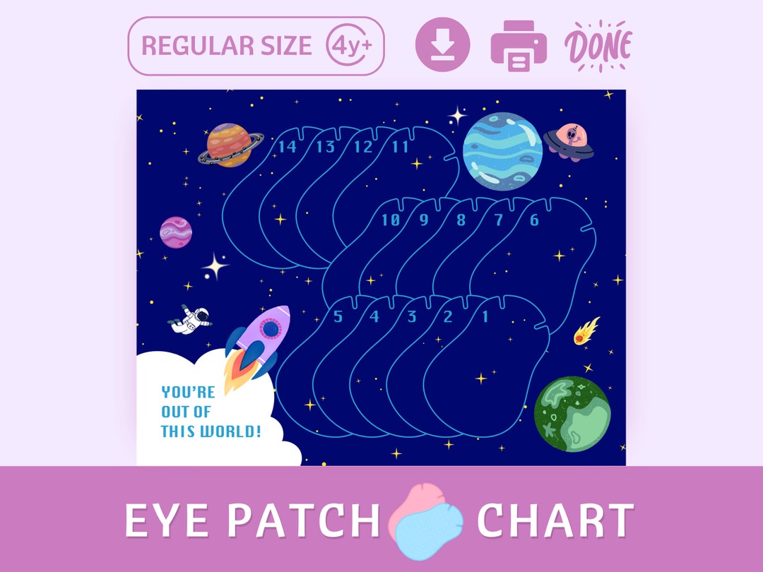 Eye Patch Reward Chart Eye Patch Chart Amblyopia Eye Patch Poster Kids ...