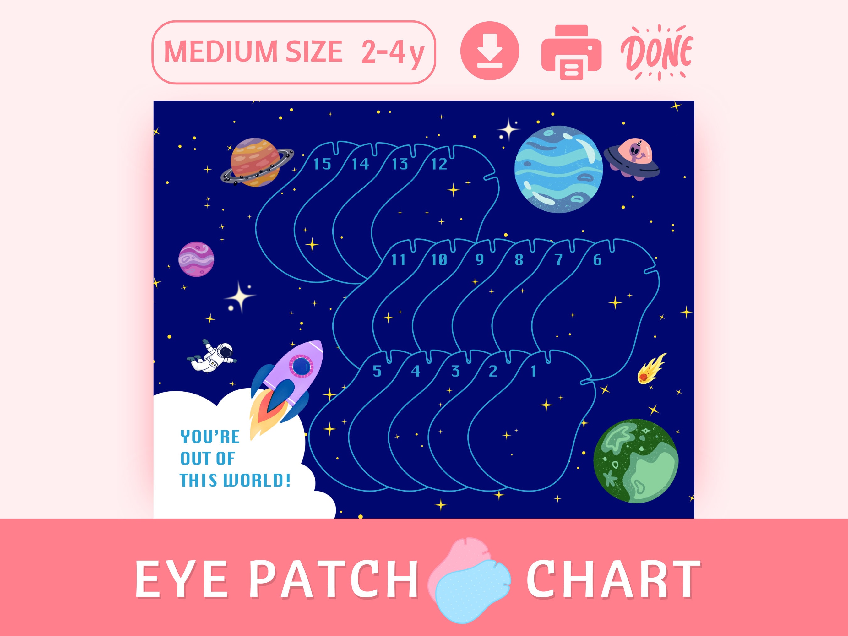 Eye Patch Reward Chart Eye Patch Chart Amblyopia Eye Patch Poster Kids ...