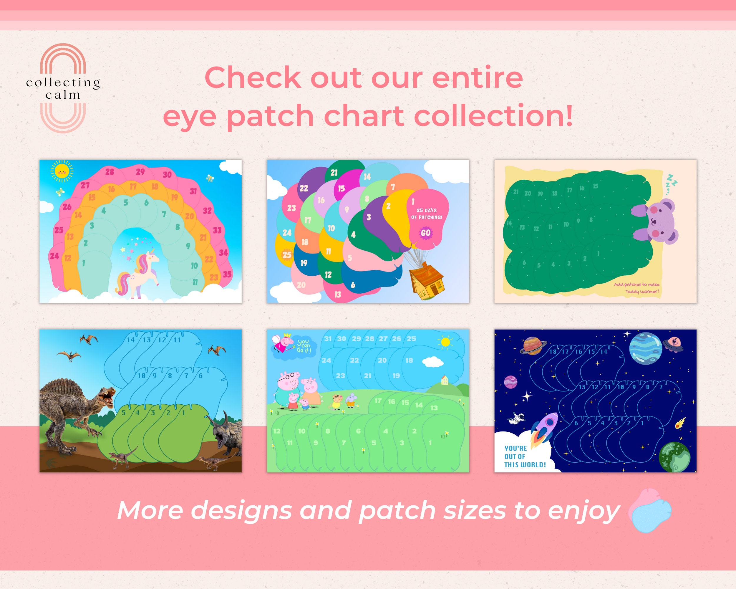 Lazy Eye Patch Reward Chart Amblyopia Treatment Poster Bundle 6-pack ...