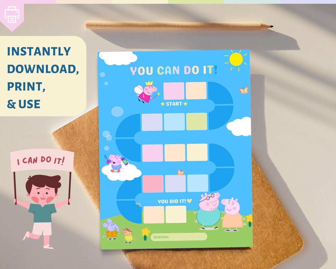 Reward Chart Printable Behavior Sticker Chart Kids Reward System Good ...