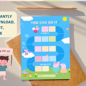 Reward Chart Printable Behavior Sticker Chart Kids Reward System Good ...