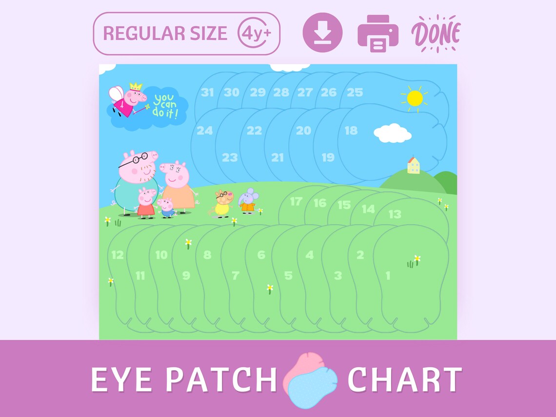 Eye Patch Amblyopia Reward Chart Kids Lazy Eye Patch Strabismus ...