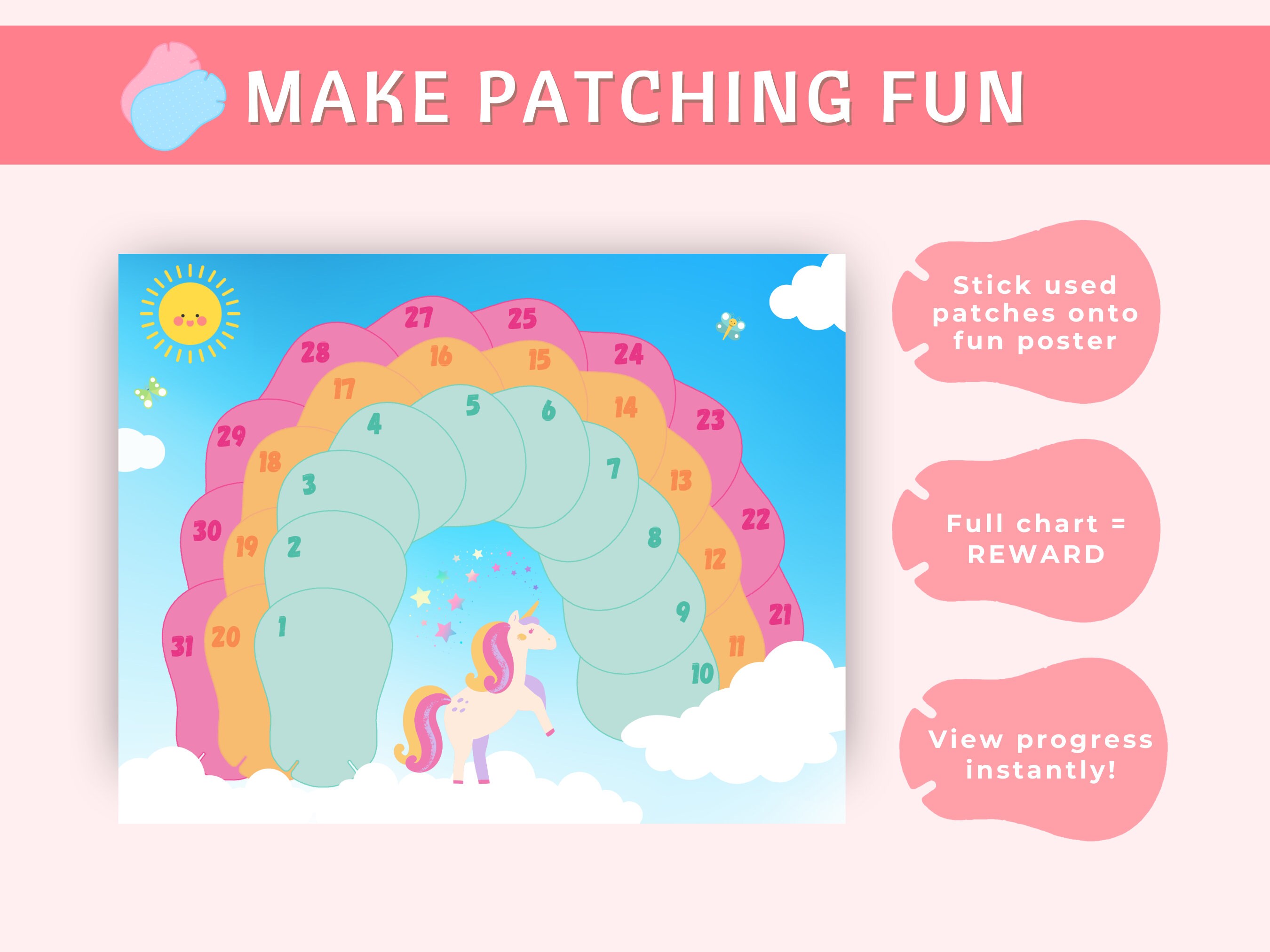 Eye Patch Reward Chart Eye Patch Chart Amblyopia Eye Patch Poster Kids ...