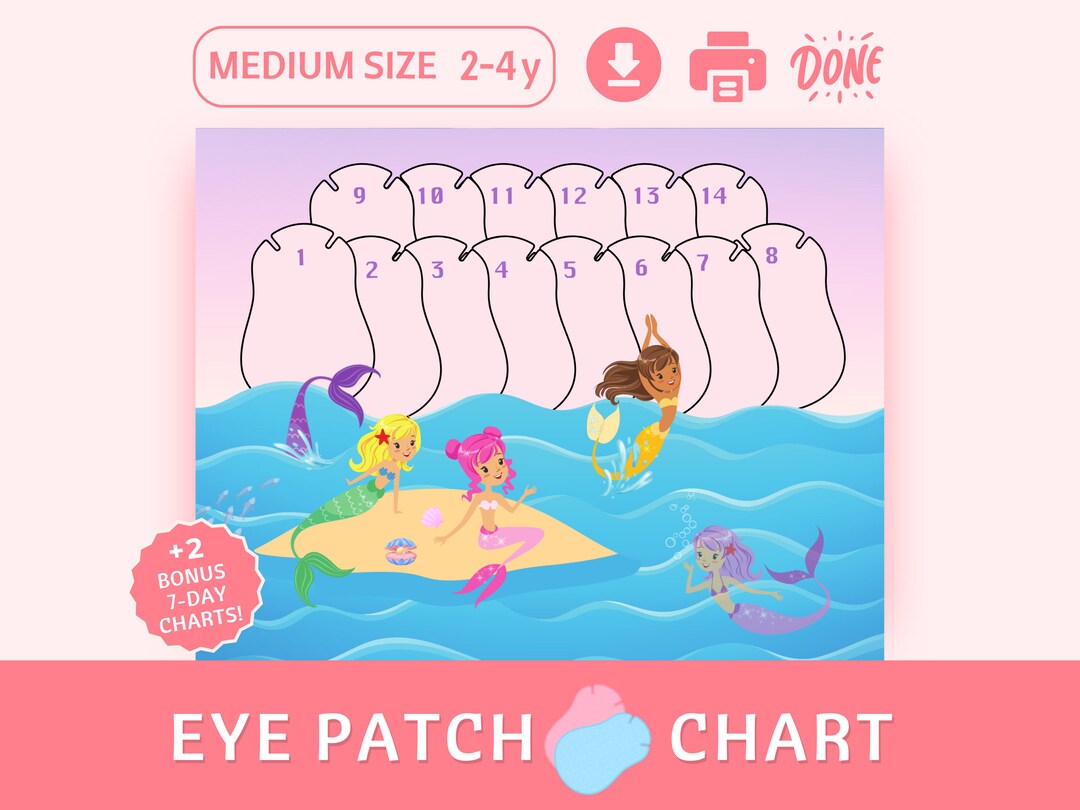 Eye Patch Reward Chart Eye Patch Chart Amblyopia Eye Patch Poster Kids ...