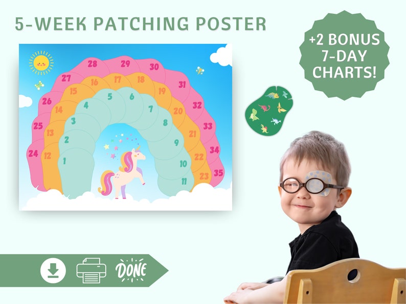 Eye Patch Amblyopia Reward Chart Kids Lazy Eye Patch Strabismus ...