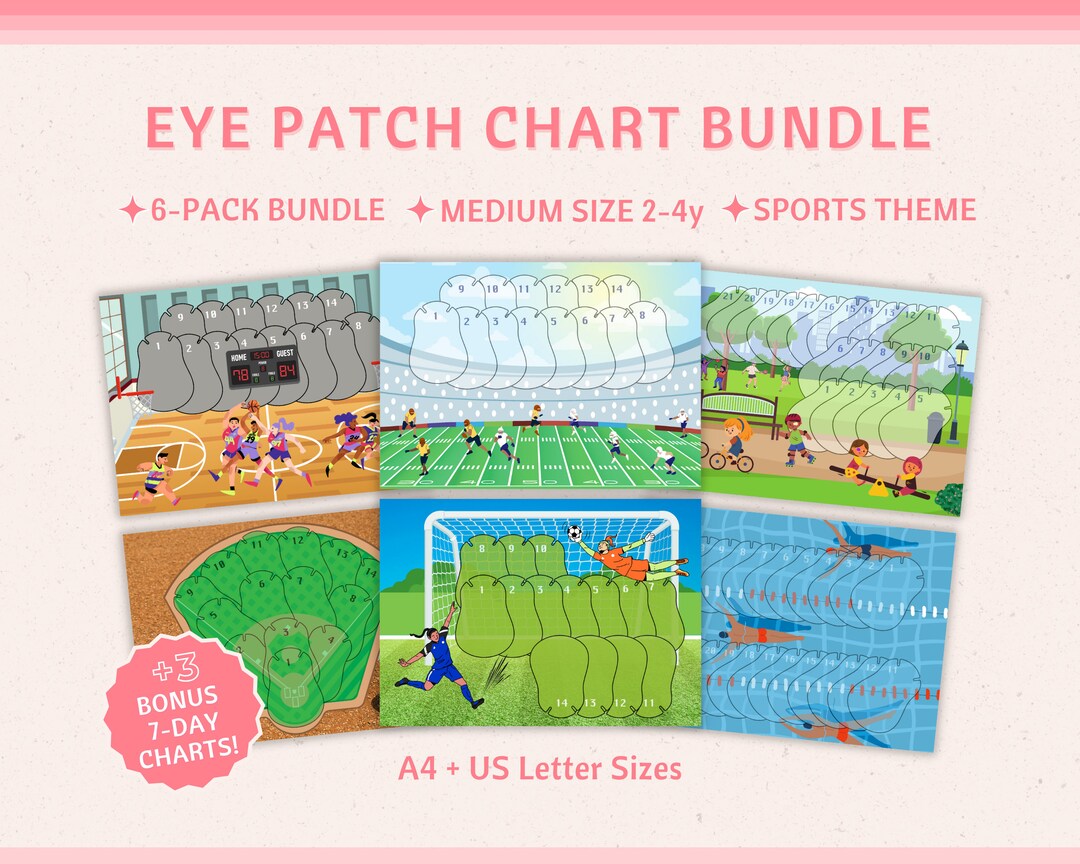 Lazy Eye Patch Reward Chart Amblyopia Treatment Poster Bundle 6-pack ...