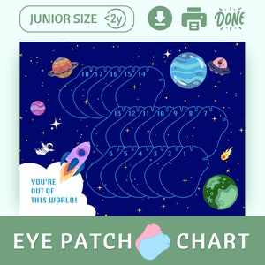 Eye Patch Reward Chart Eye Patch Chart Amblyopia Eye Patch Poster Kids ...