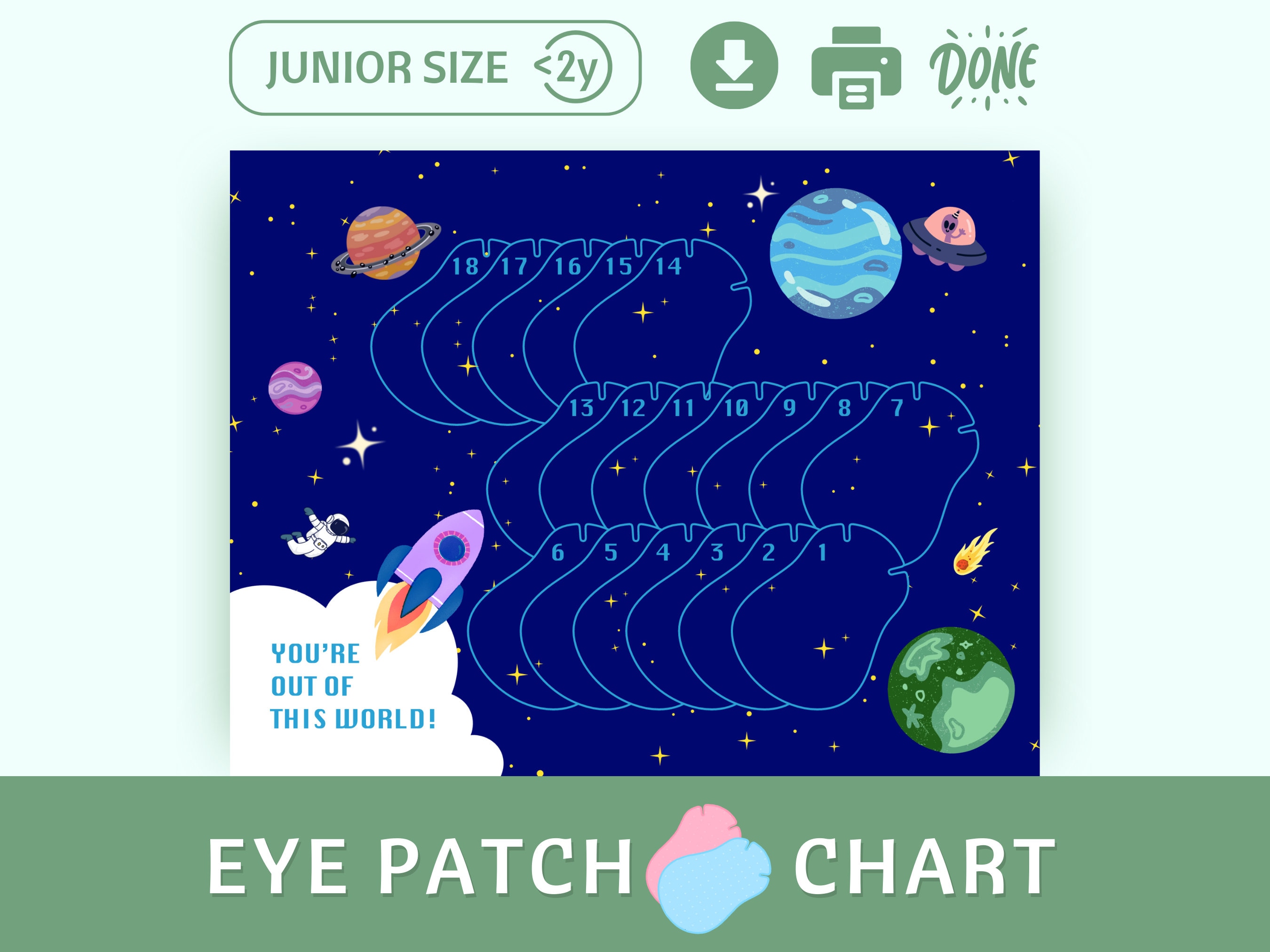 Eye Patch Reward Chart Eye Patch Chart Amblyopia Eye Patch Poster Kids ...