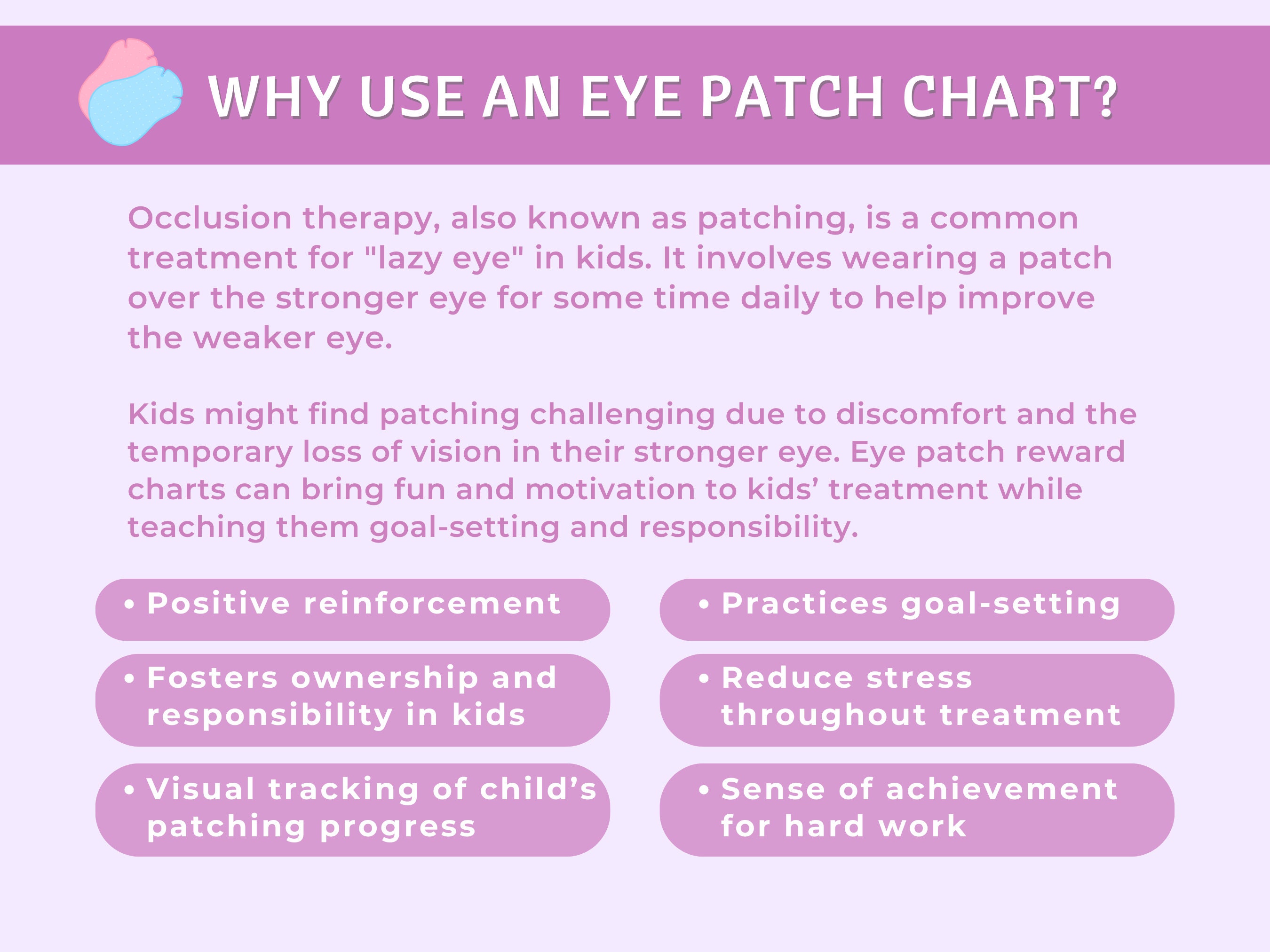 Eye Patch Amblyopia Reward Chart Kids Lazy Eye Patch Strabismus ...