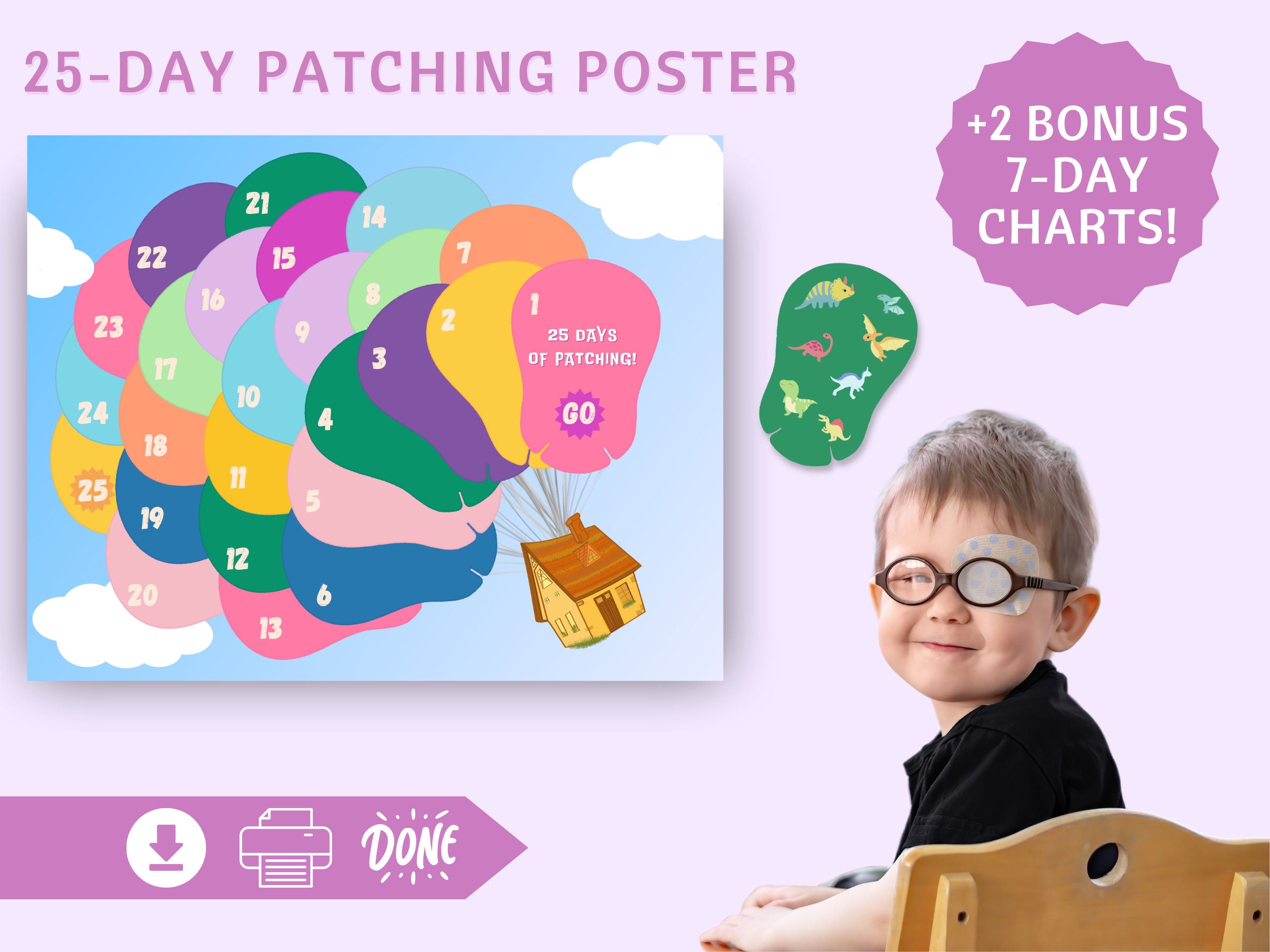 Eye Patch Chart Eye Patch Reward Chart for Kids Lazy Eye Treatment ...