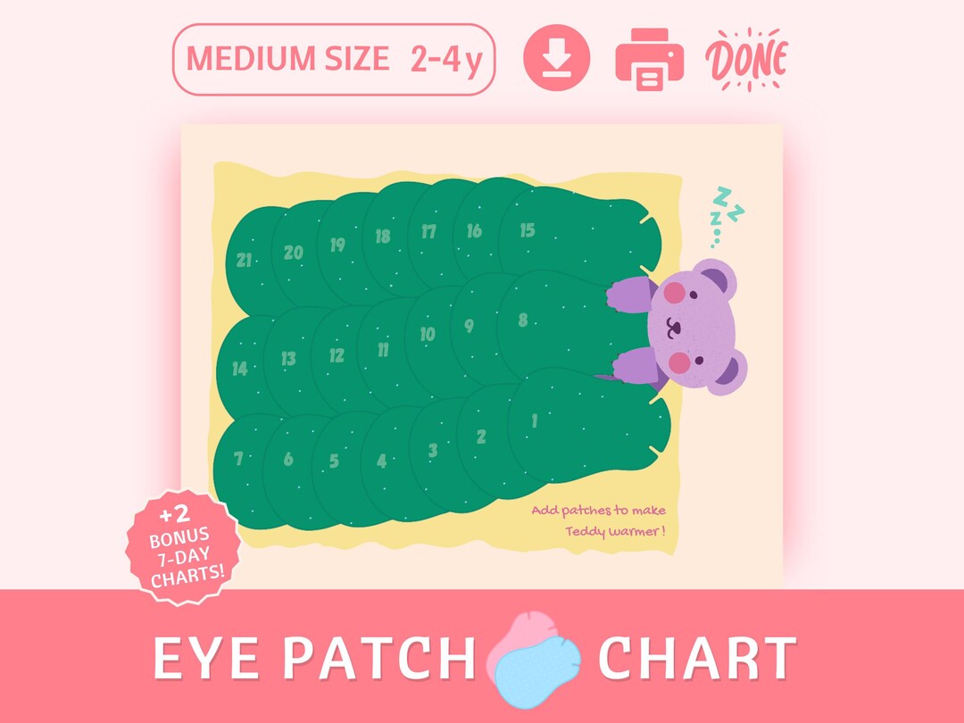 Lazy Eye Patch Reward Chart: Occlusion Therapy Motivation (digital ...