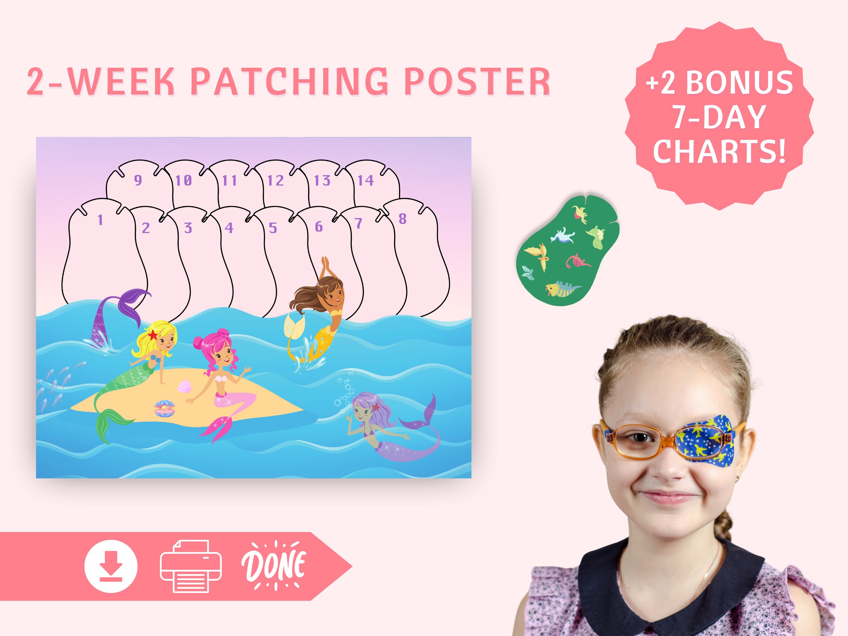 Eye Patch Reward Chart Eye Patch Chart Amblyopia Eye Patch Poster Kids ...