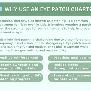 Eye Patch Amblyopia Reward Chart Kids Lazy Eye Patch Strabismus ...