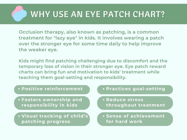 Kids' Eye Patch Reward Chart: Amblyopia Treatment, Printable (digital Download) - Etsy