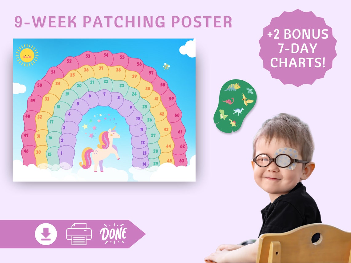 Eye Patch Chart Eye Patch Reward Chart for Kids Lazy Eye Treatment ...