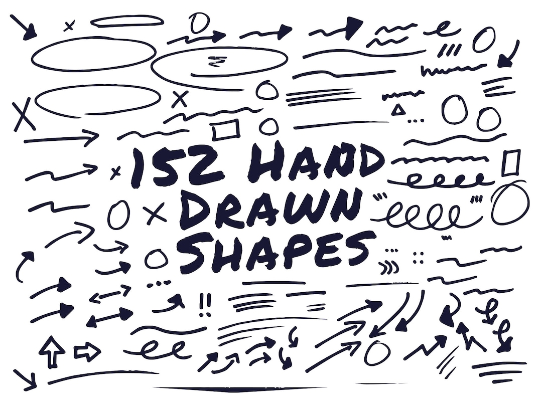 152 Hand-drawn Sharpie Vector/svg Arrows Lines Circles - Etsy