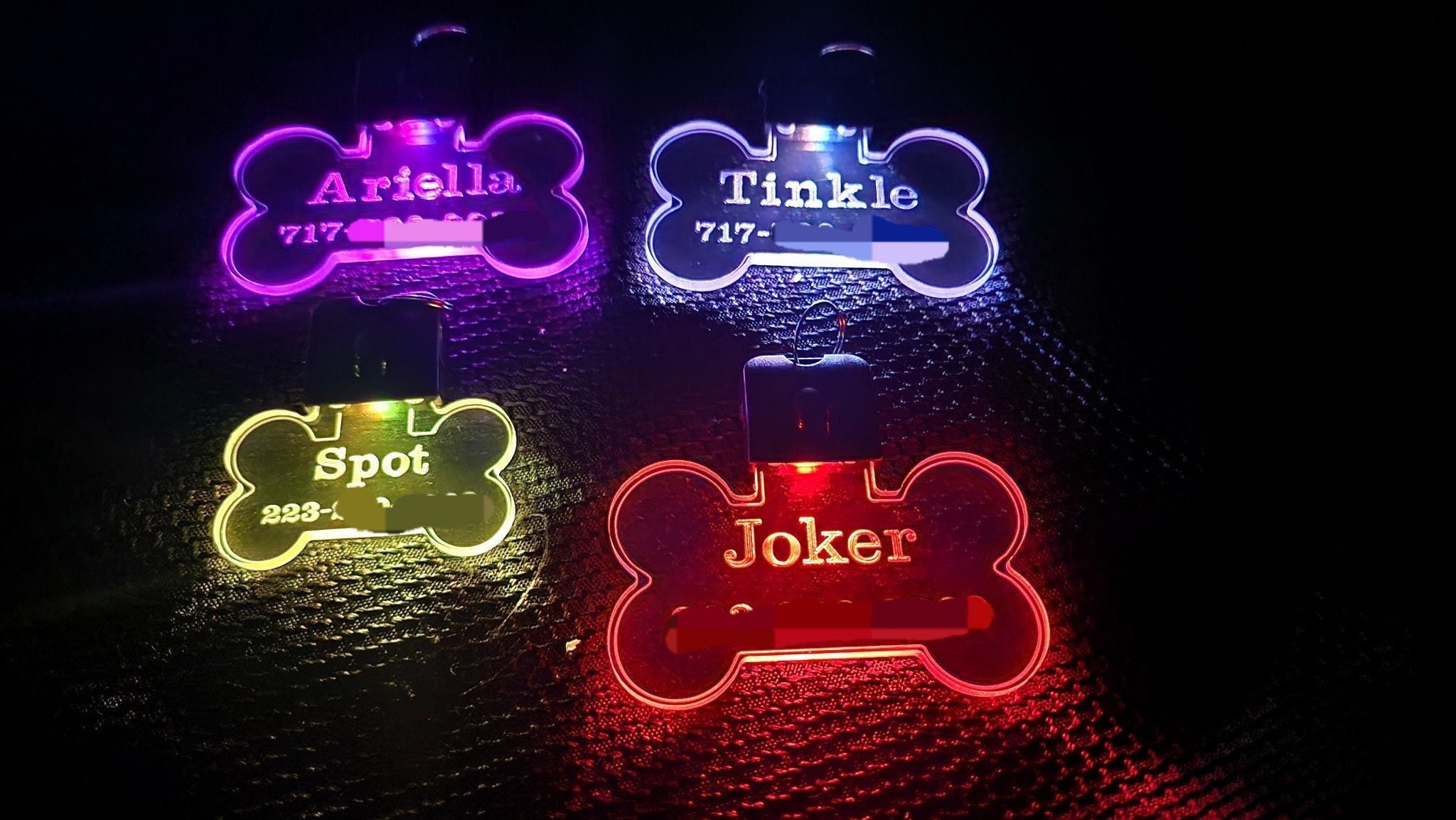 Personalized LED Dog Tag in Different Shapes and Sizes - Etsy