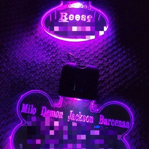 Personalized LED Dog Tag in Different Shapes and Sizes - Etsy