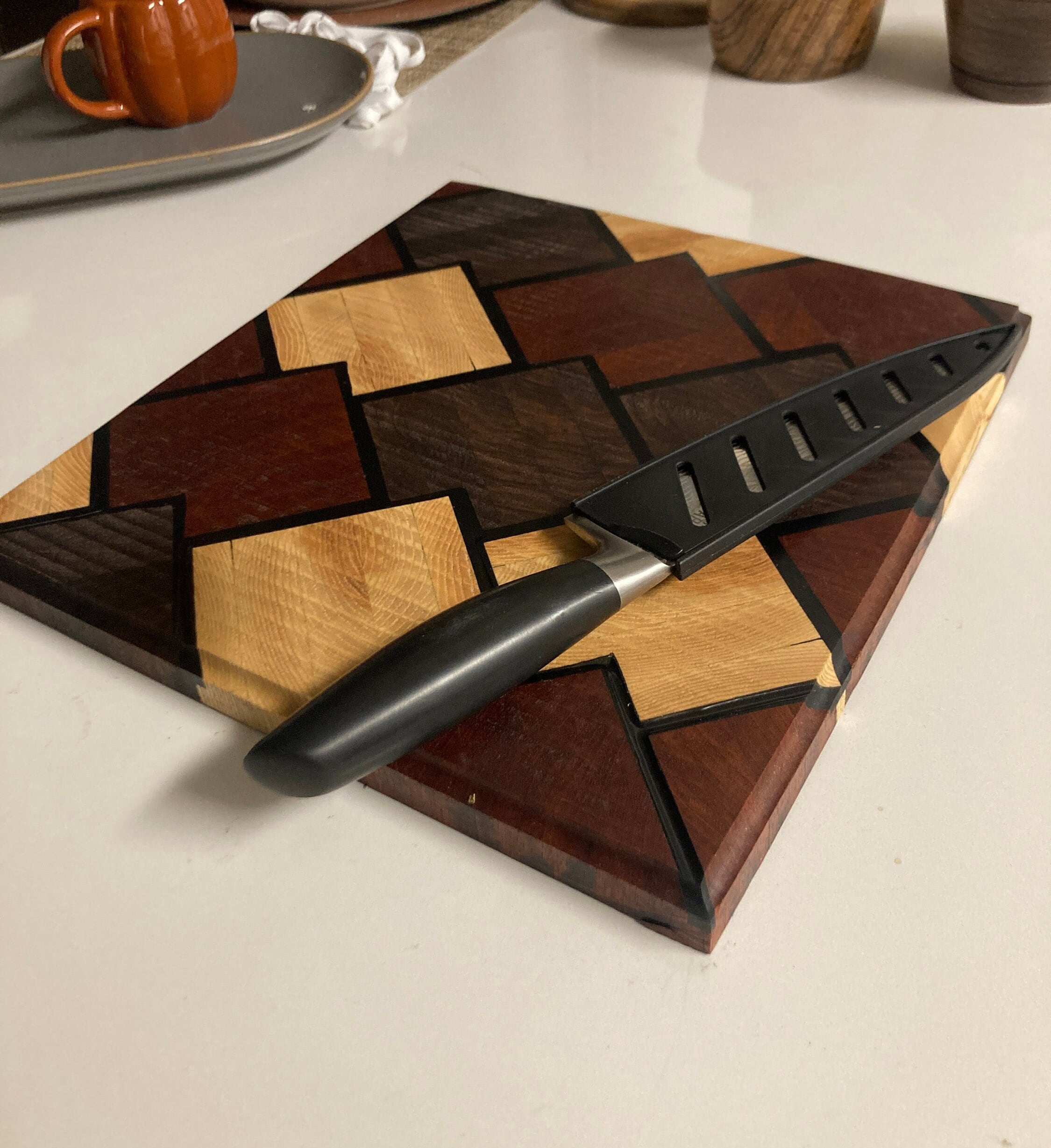 End Grain Cutting Board With Resin Inlay - Etsy