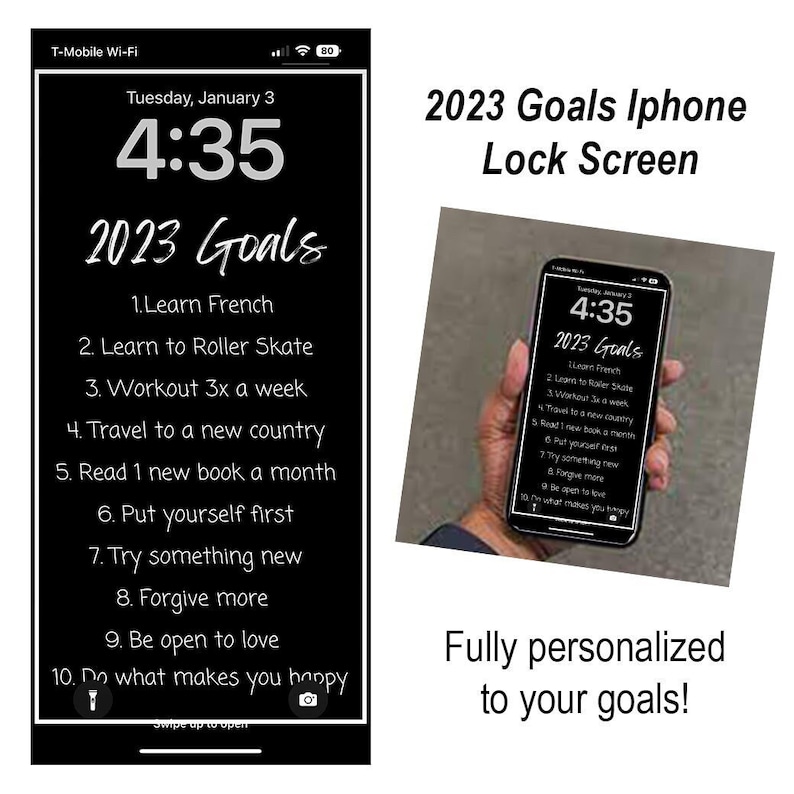 Black & White Goal List Screensaver - Etsy