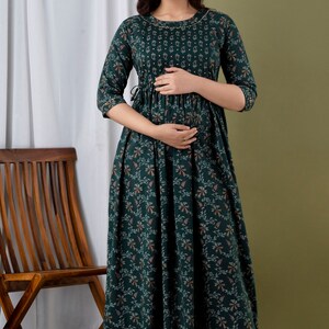 Maternity Dress, Kurta, Gown, Baby Feeding Gown, Breast Feeding Dress ...