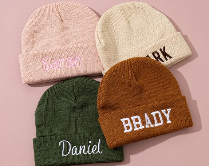 Embroidered Name Newborn Beanie Hat, Personalized Hat, Kids Name Hat ...