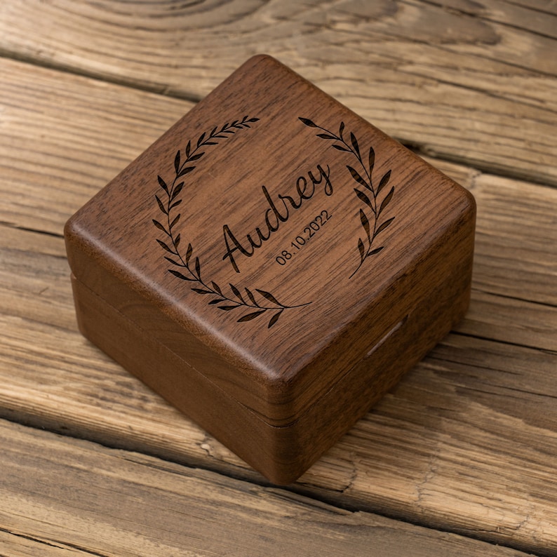Personalized Wedding Ring Box Custom Wood Ring Box Engagement - Etsy