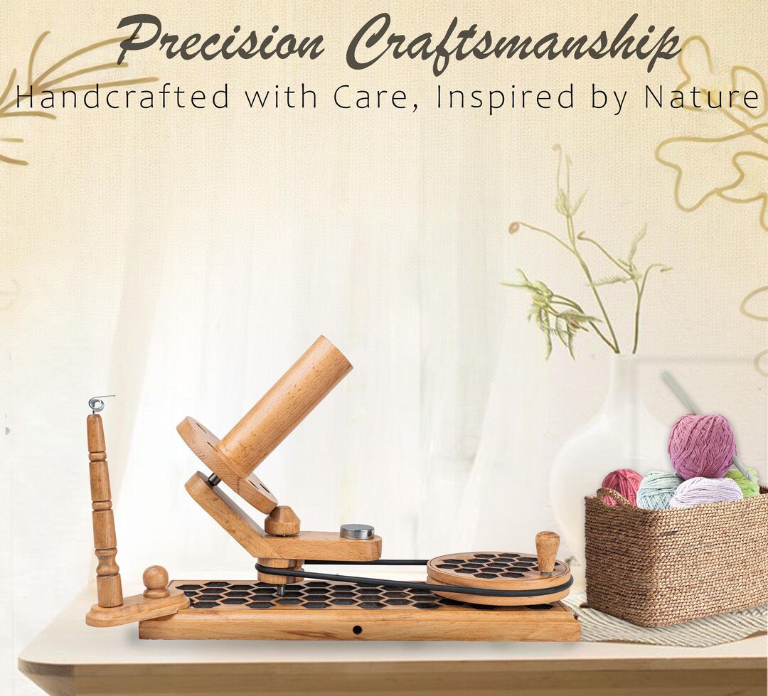 Handcrafted Wooden Yarn Winder: Honey Comb Design Beach Wood Large Ball ...