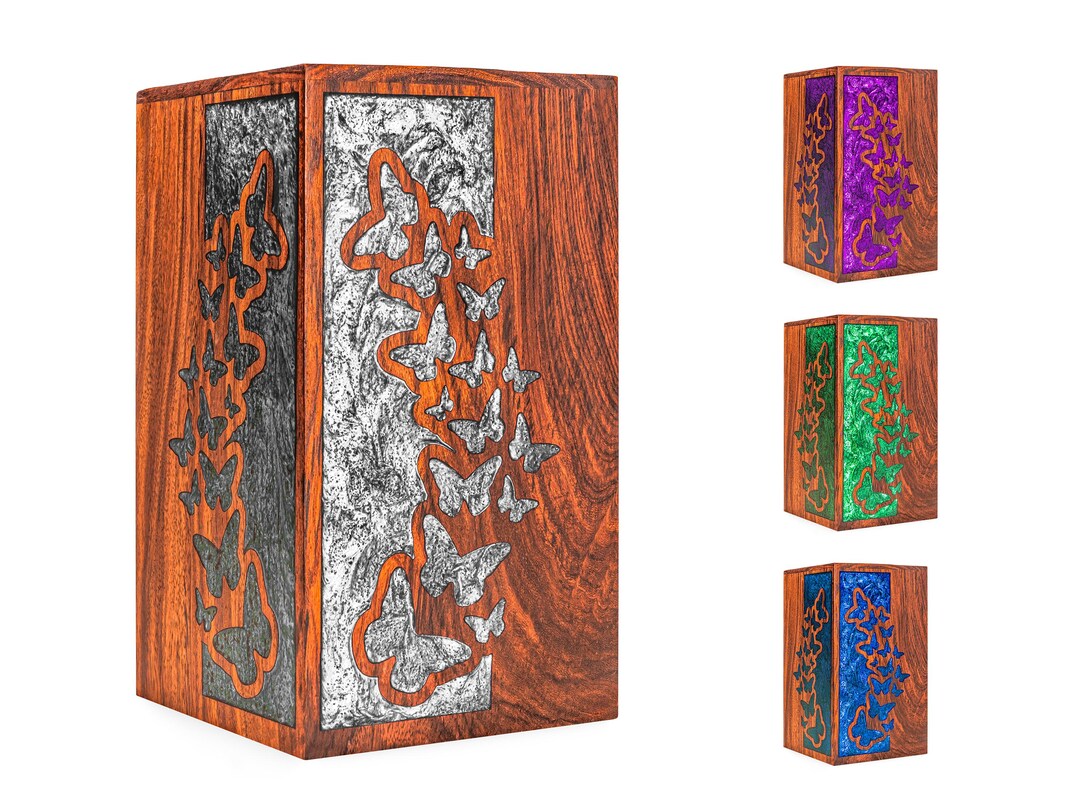Cremation Urn for Human Ash Butterfly Pattern Memory Keepsake Urn for ...