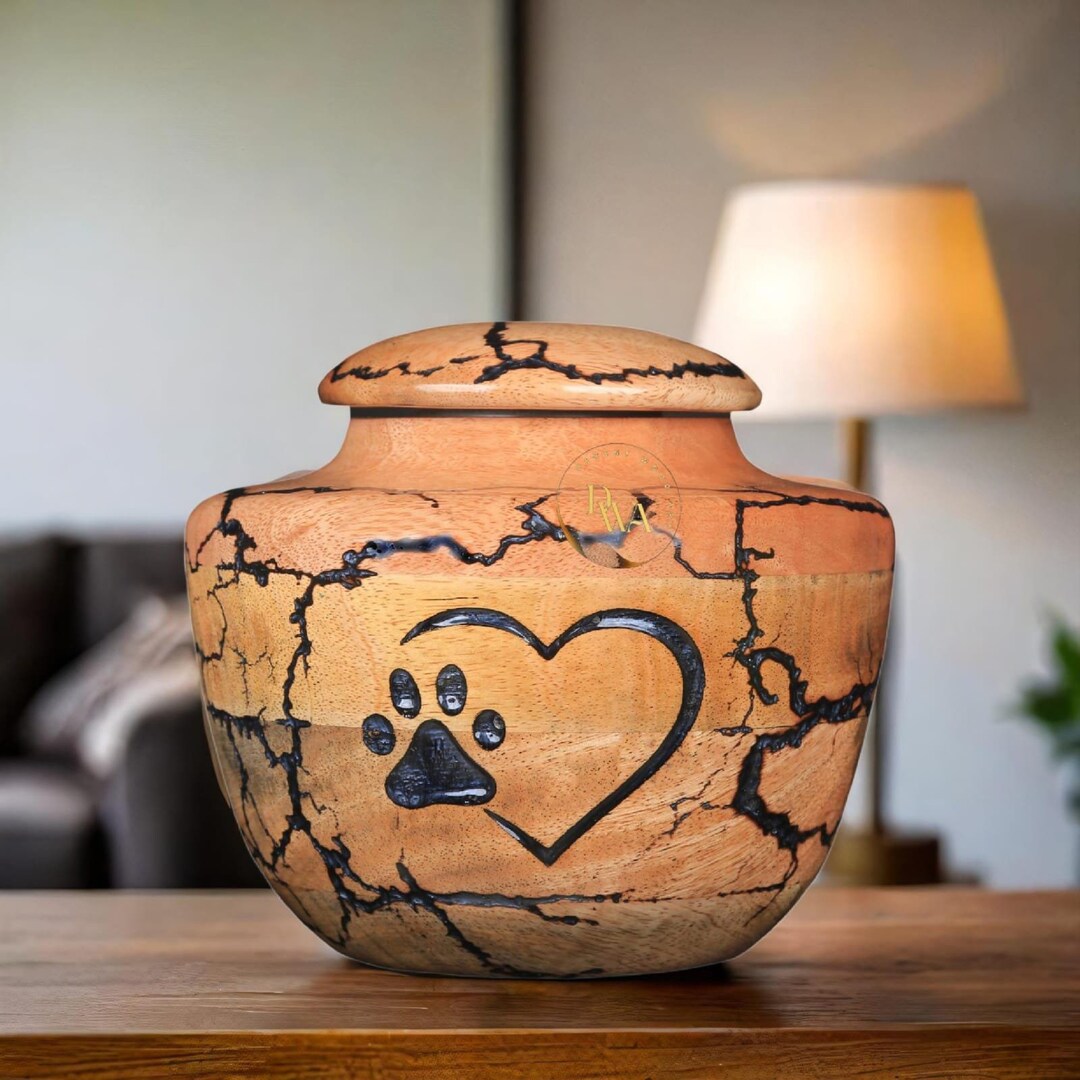 Personalized Wooden Urn for Pet Ashes, Handmade Pets Cremation Urn ...