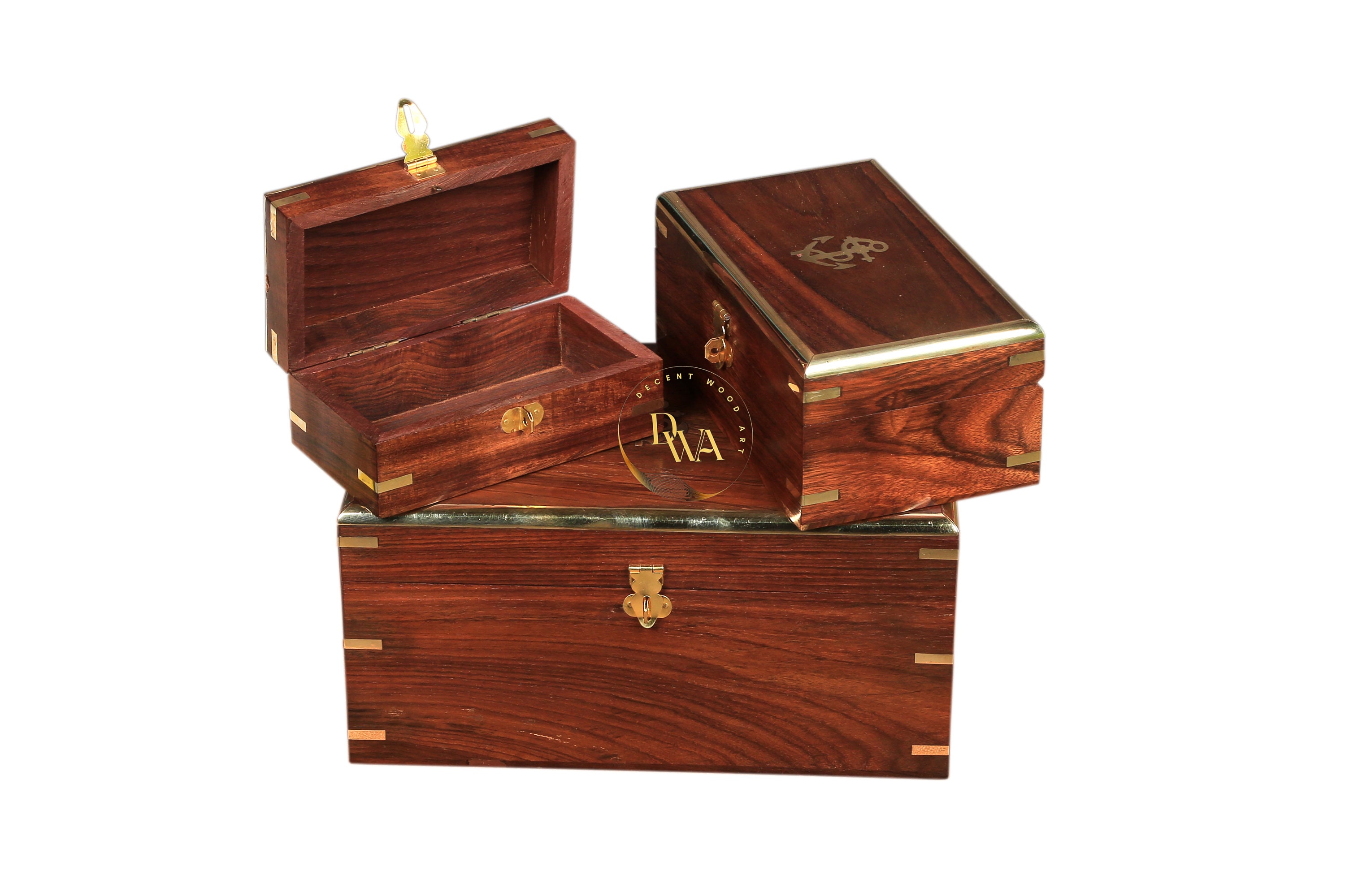 Wooden Gift Boxes Large Memory Box for Keepsakes, Decorative Boxes With ...