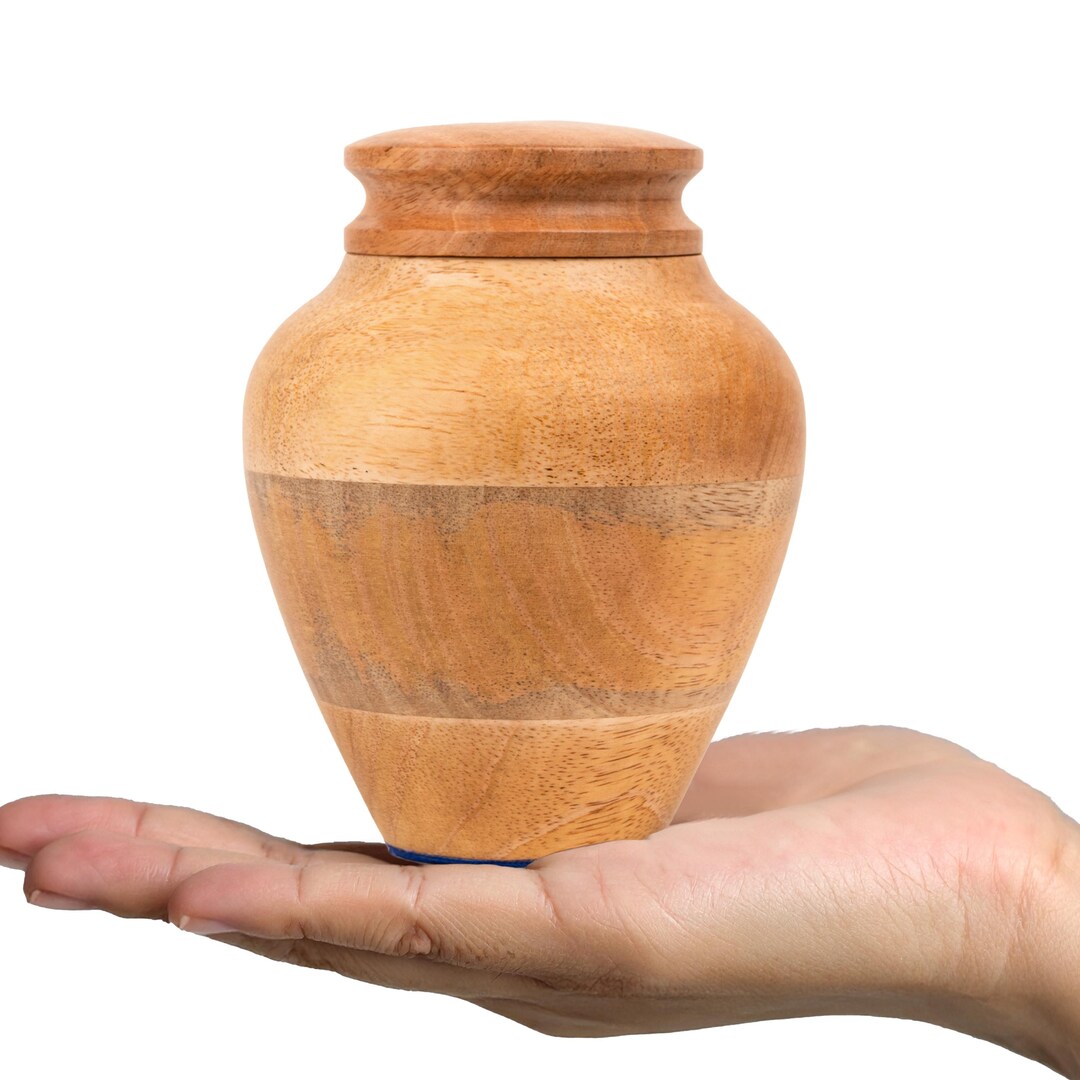 Small Wooden Cremation Urn for Human or Pet Ashes – Mini Keepsake ...