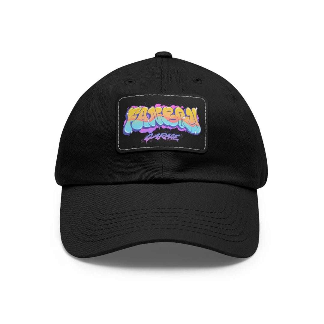 Cap, Fanboy Garage Graffiti Logo Dad Hat With Leather Patch, Anime-car ...